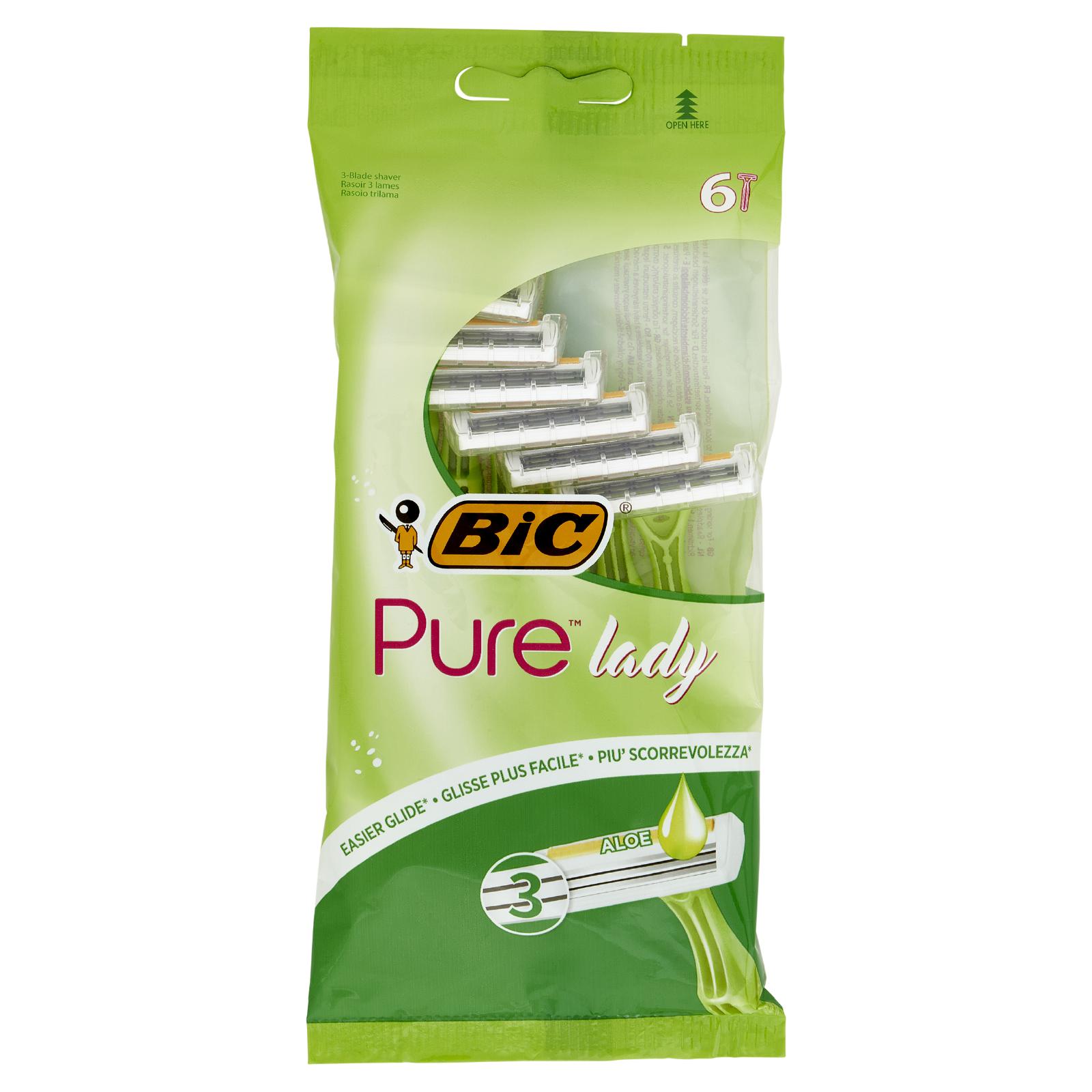 Bic Pure Lady Rasoi 3 Lame Usa e Getta da Donna, 6 pezzi – Bernava.net